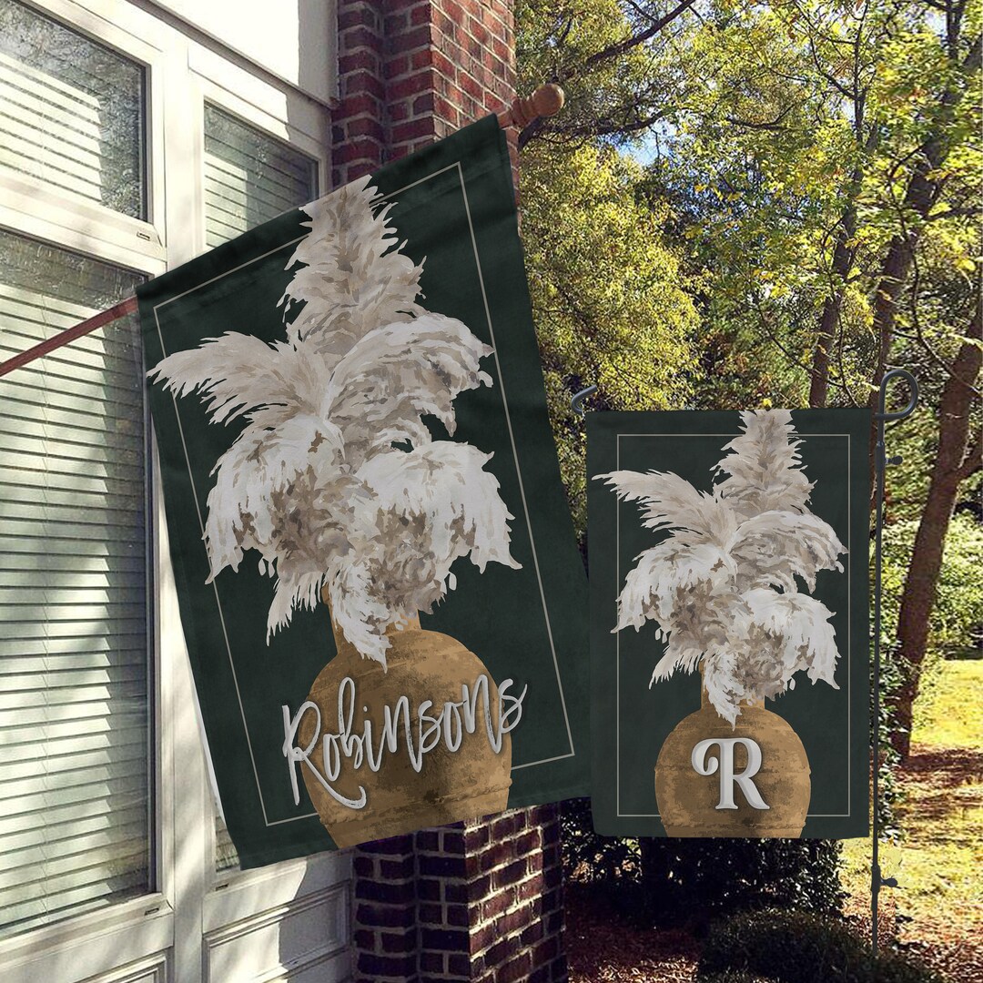 Personalized Garden Flag, Custom Garden House Flag, Boho Floral Garden ...