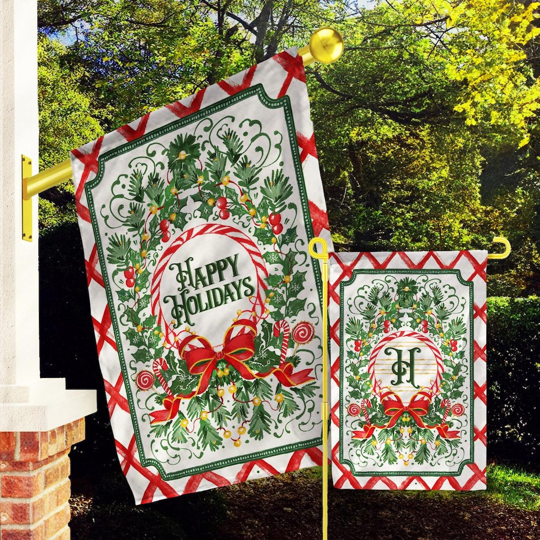 Custom Christmas Flag, Holiday Flag, Merry Christmas, Santa, House ...