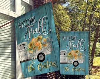 Personalized Flag Custom Fall Garden & House Flag Farmhouse - Etsy