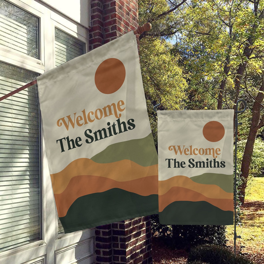 Personalized Garden Flag, Custom Garden House Flag, Monogram Flag, Boho ...