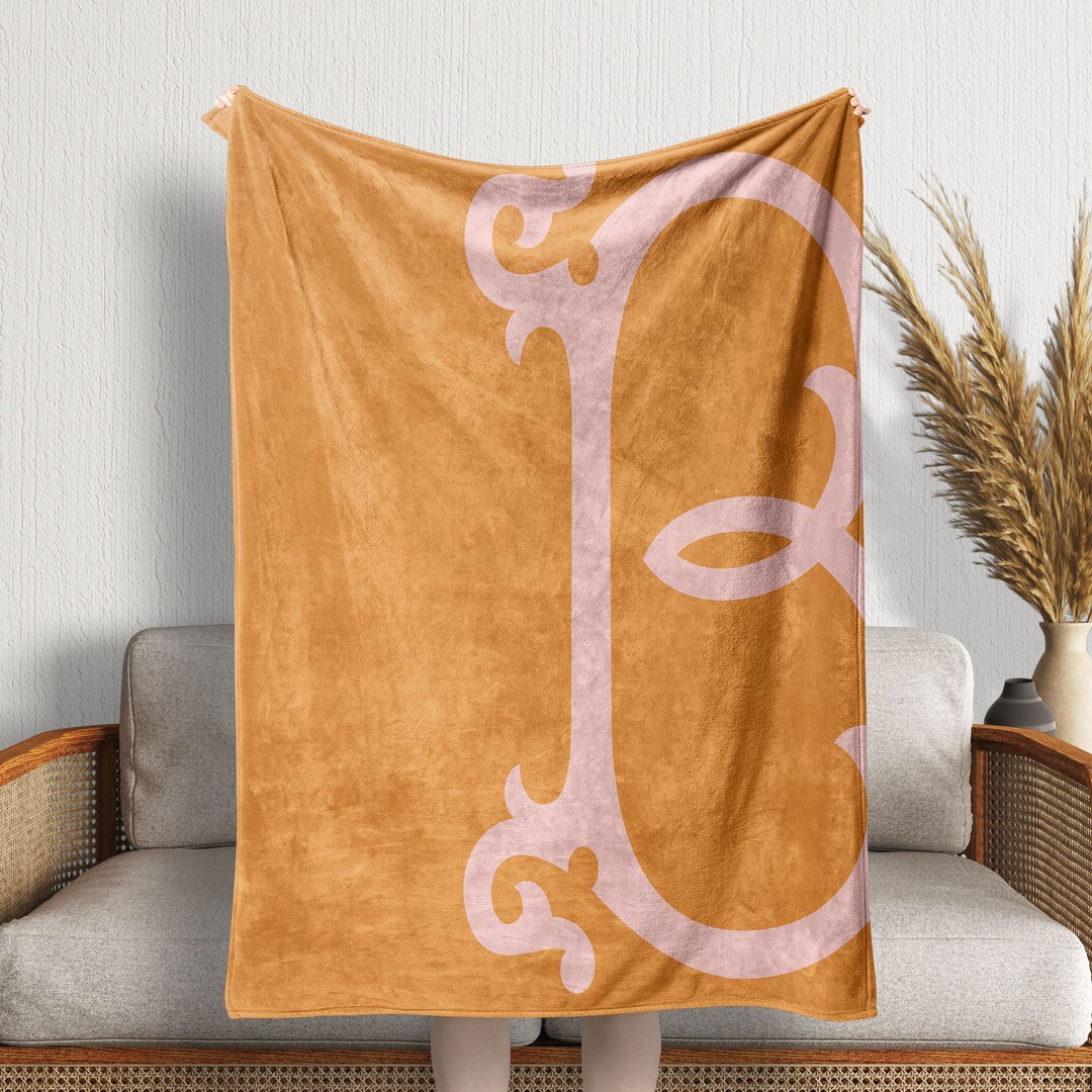 Custom Fancy Monogram Blankets Personalized Plush Custom - Etsy