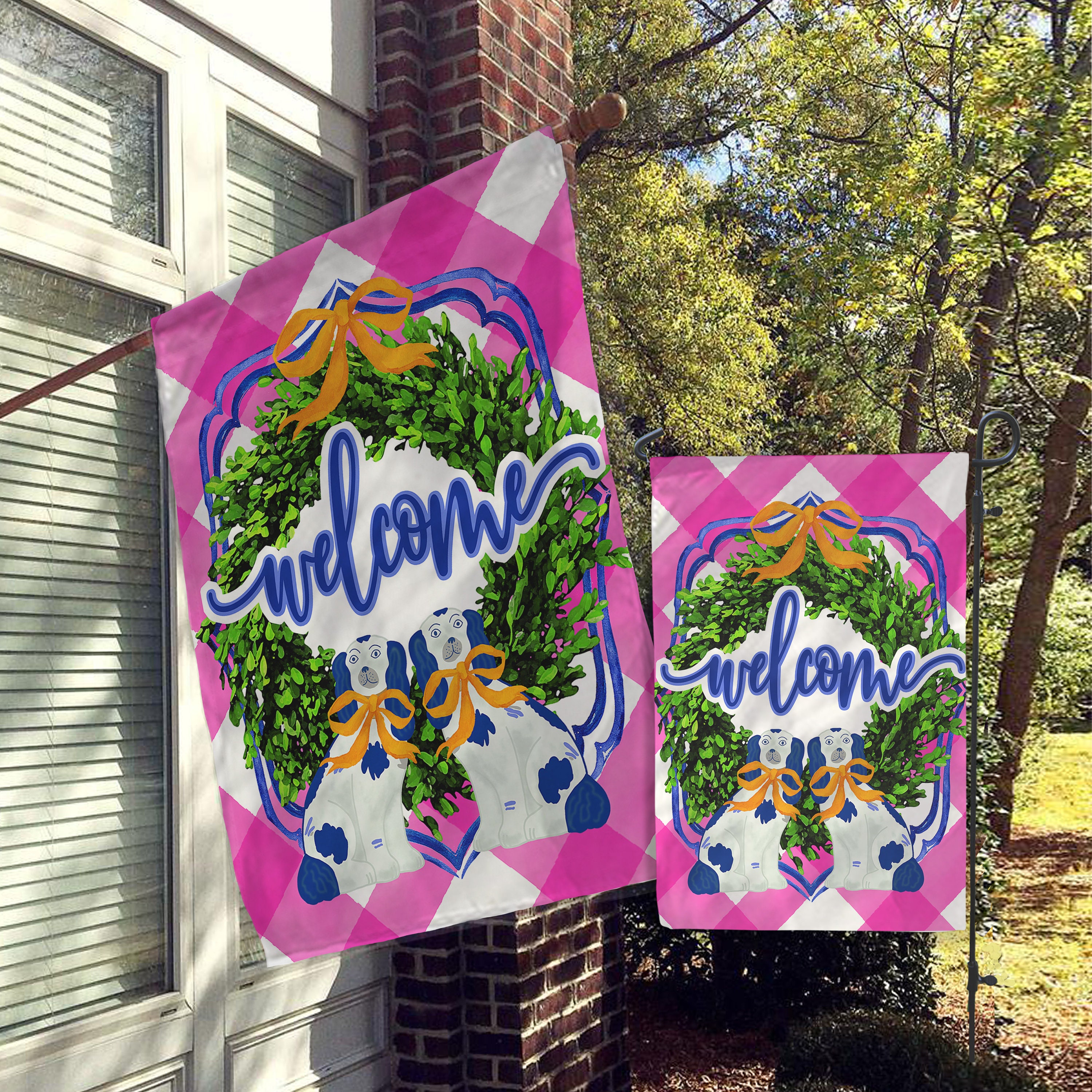 Welcome Garden Flag Custom Garden House Flag Monogram Flag | Etsy