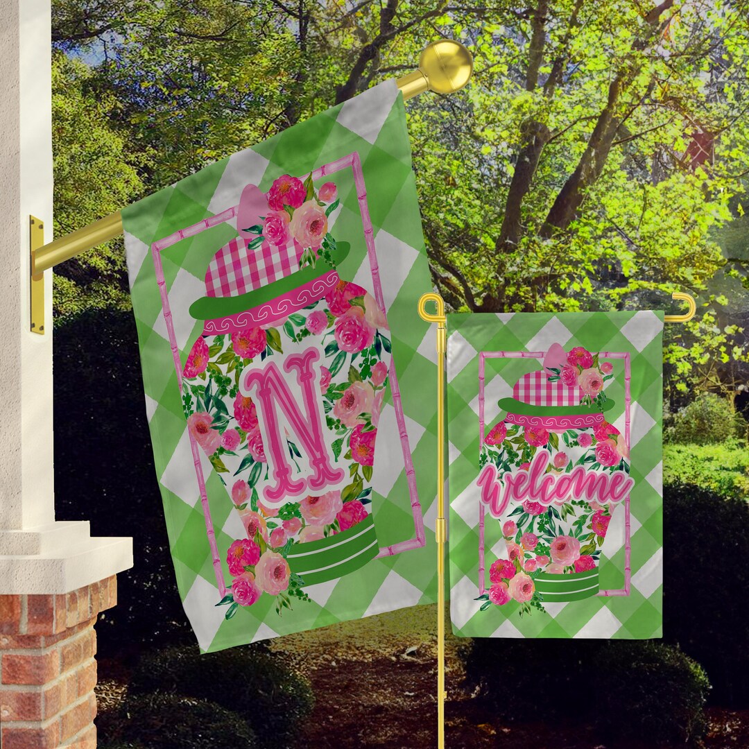 Personalized Flag, Monogram Garden Flags, Custom House Flag, Modern ...