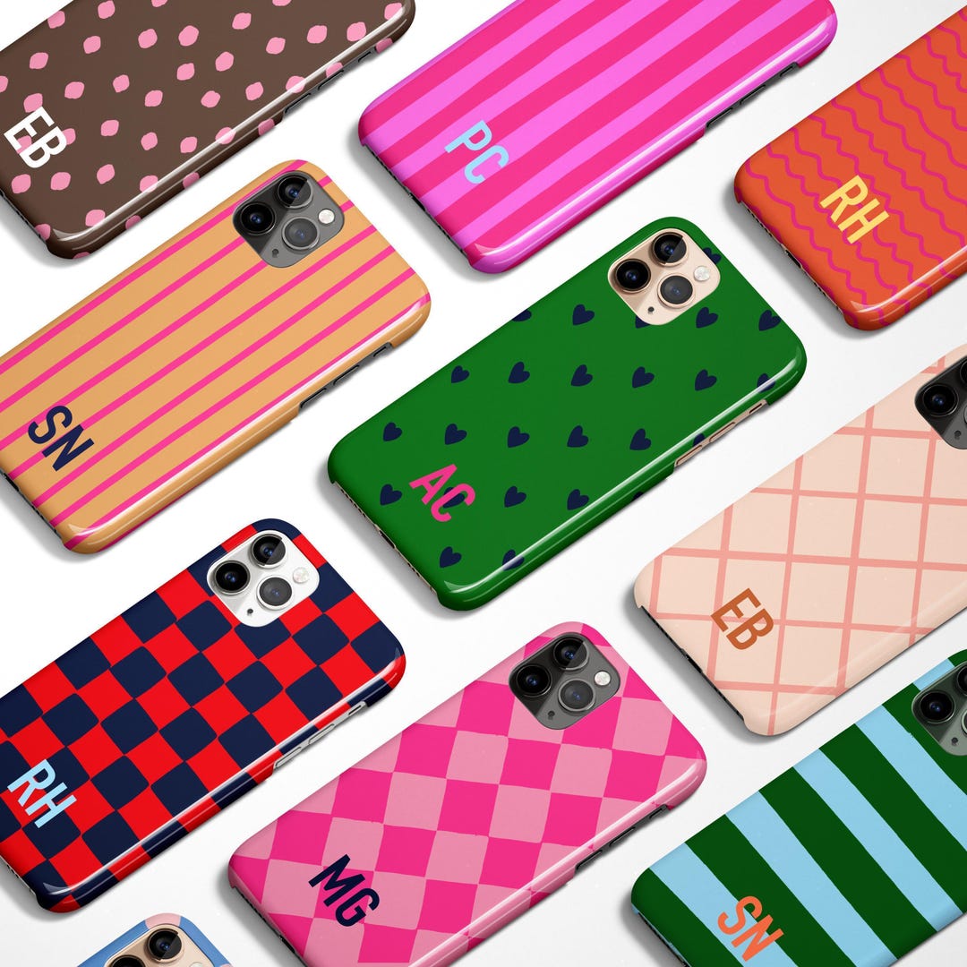 Personalized Initial Phone Case, Custom Name, iPhone 16e, 15, 14, 17 ...