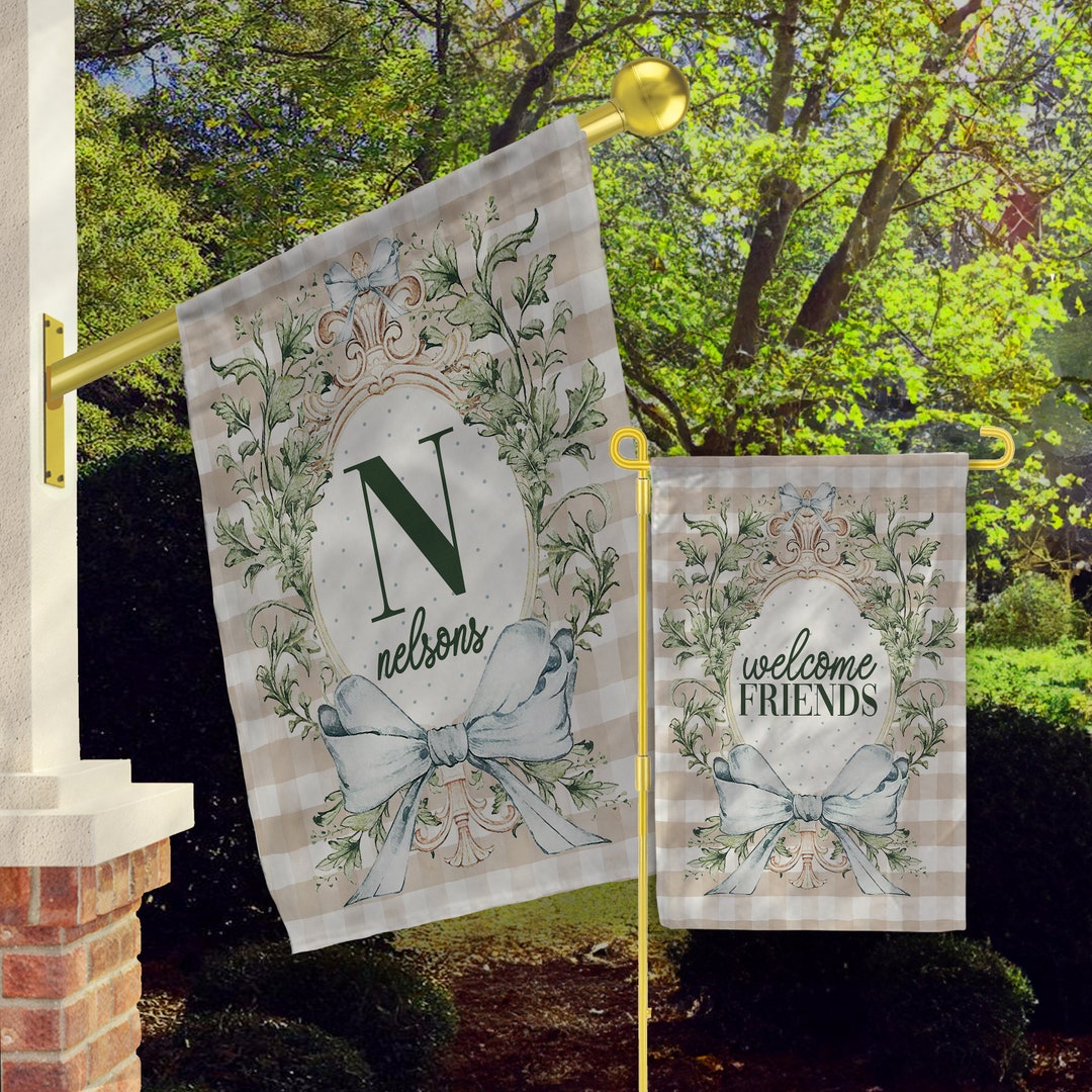 Personalized Flag, Monogram Garden Flags, Custom House Flag, Modern ...