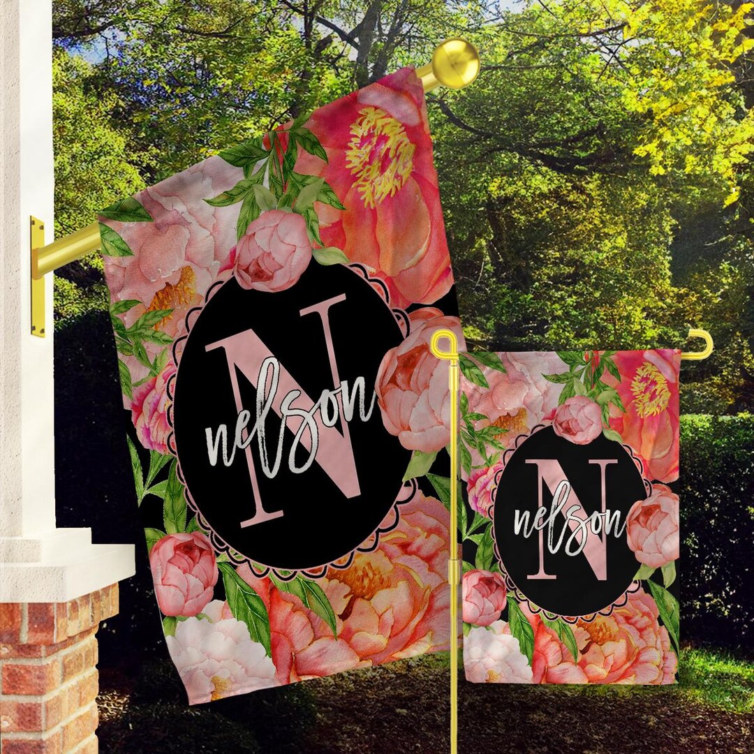 Personalized Flag, Monogram Garden Flags, Custom House Flag, Modern ...