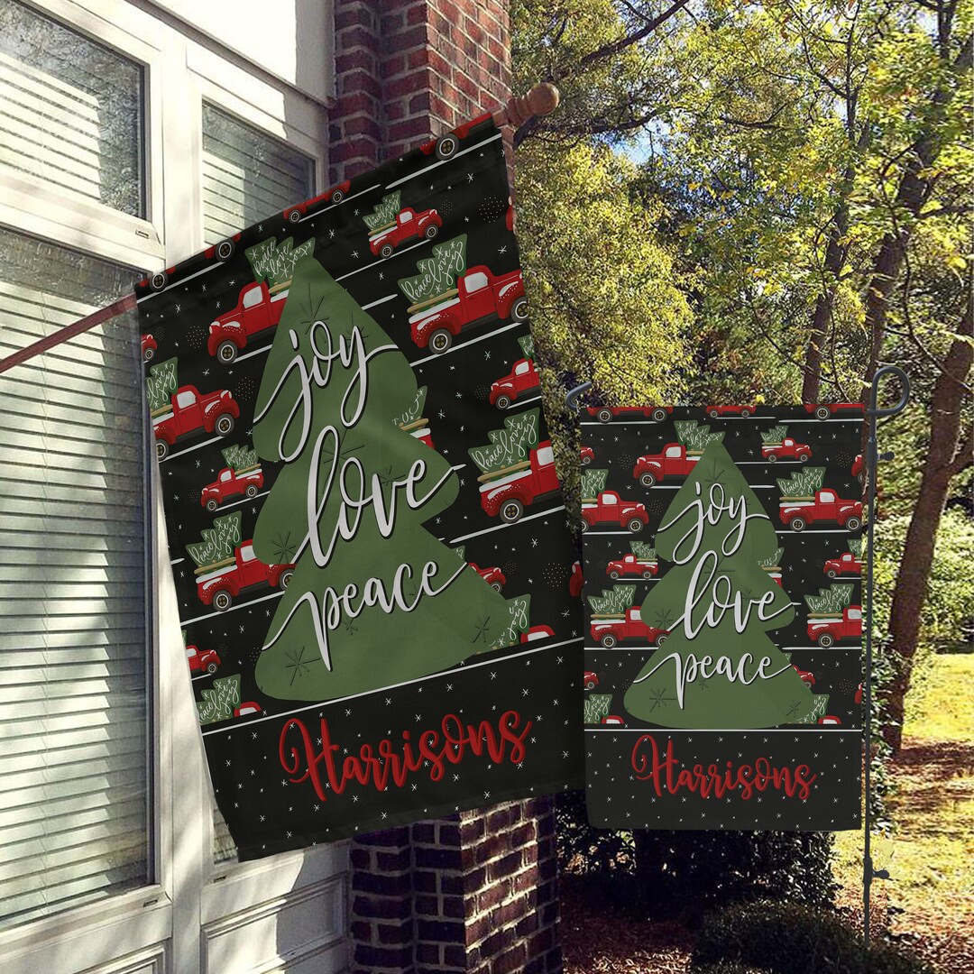 Custom Personalized Christmas Flag, Happy Holidays, Merry Christmas ...