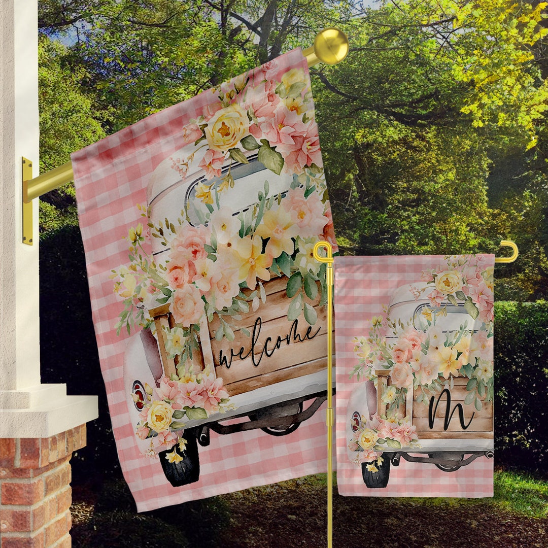 Personalized Flag, Monogram Garden Flags, Custom House Flag, Modern ...