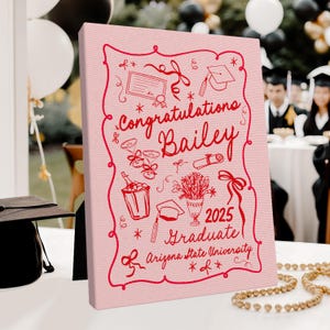 Custom Printed Graduation Table Canvas Sign, Personalized Graduate ...