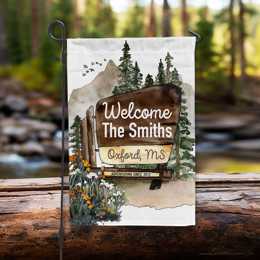 Personalized Camping Flag Custom Camp Site Flag Monogram - Etsy