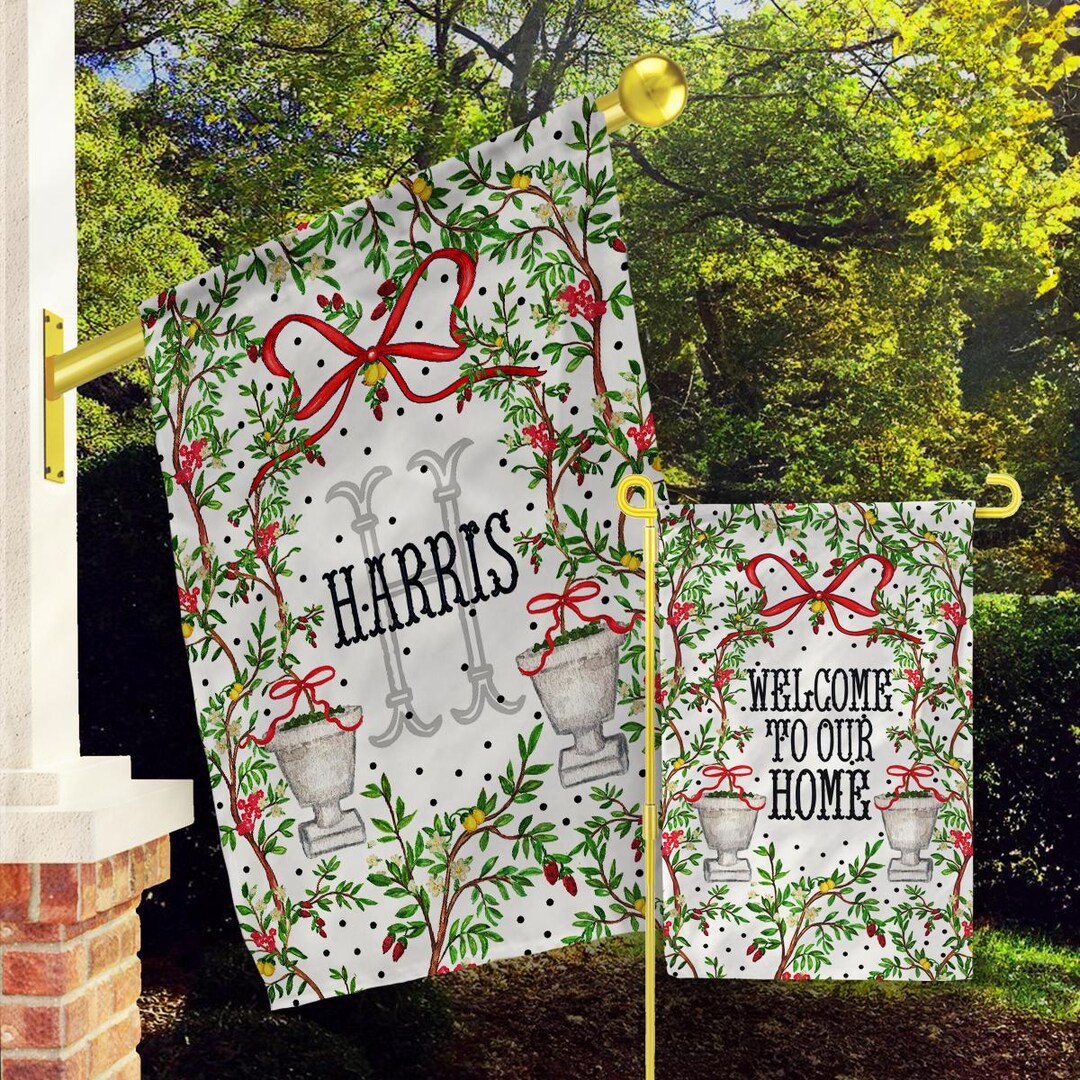 Personalized Flag, Monogram Garden Flag, Custom House Flag, Modern ...