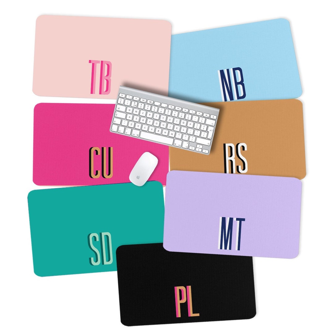 Initial Desk Pad, Personalized Desk Cushion Pad, Initial Desk Blotter ...