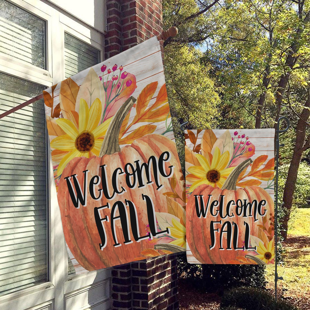Fall Flag, Welcome Garden Flags, Fall House Flag, Farmhouse Garden ...