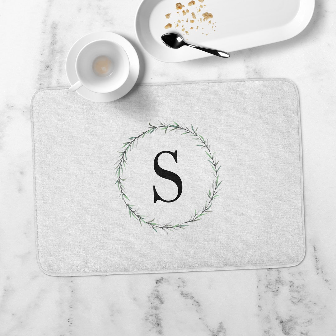 Custom Dish Mat, Personalized Drying Mat, Monogrammed Kitchen Decor ...