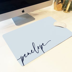 Boho Handwriting Name With Swoosh Desk Pad, Personalized Desk Cushion ...