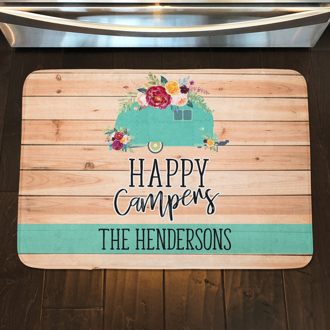 Personalized Camping Mat Custom Camp Site Floor Mat Kitchen Etsy