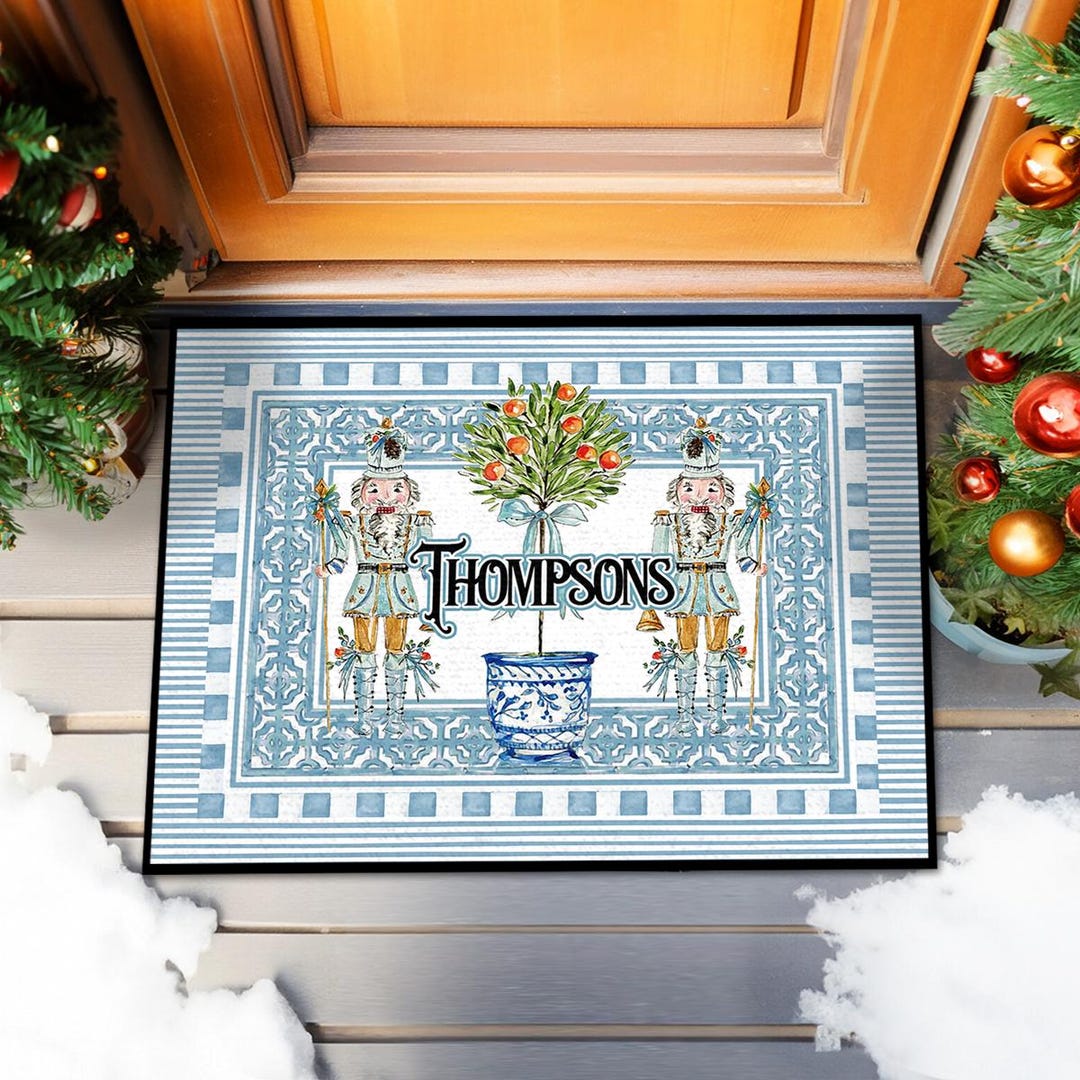Christmas Custom Door Mat, Personalized Mat, Outdoor or Indoor, Floor ...