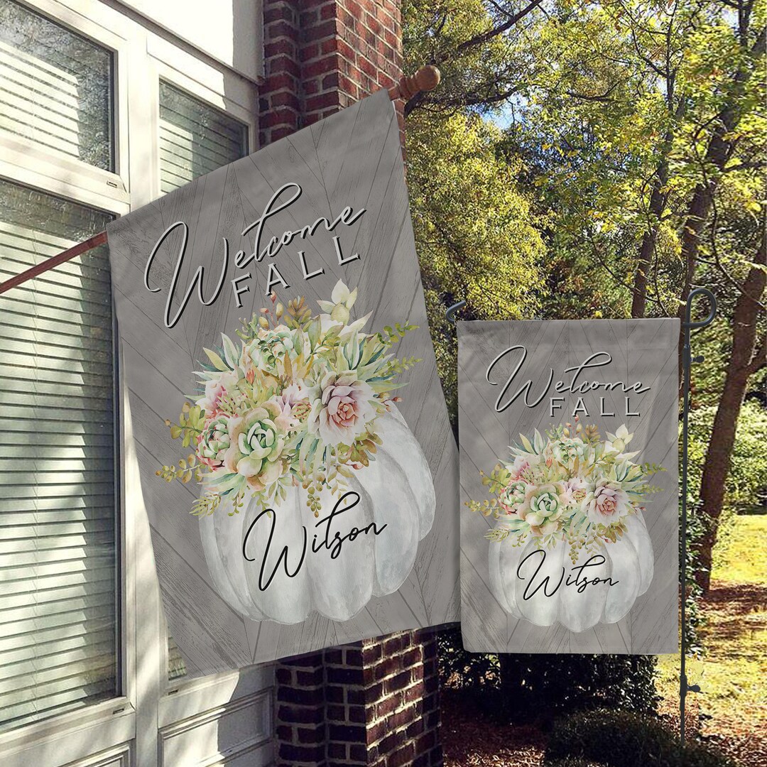 Personalized Flag, Custom Fall Garden & House Flag, Farmhouse Garden ...