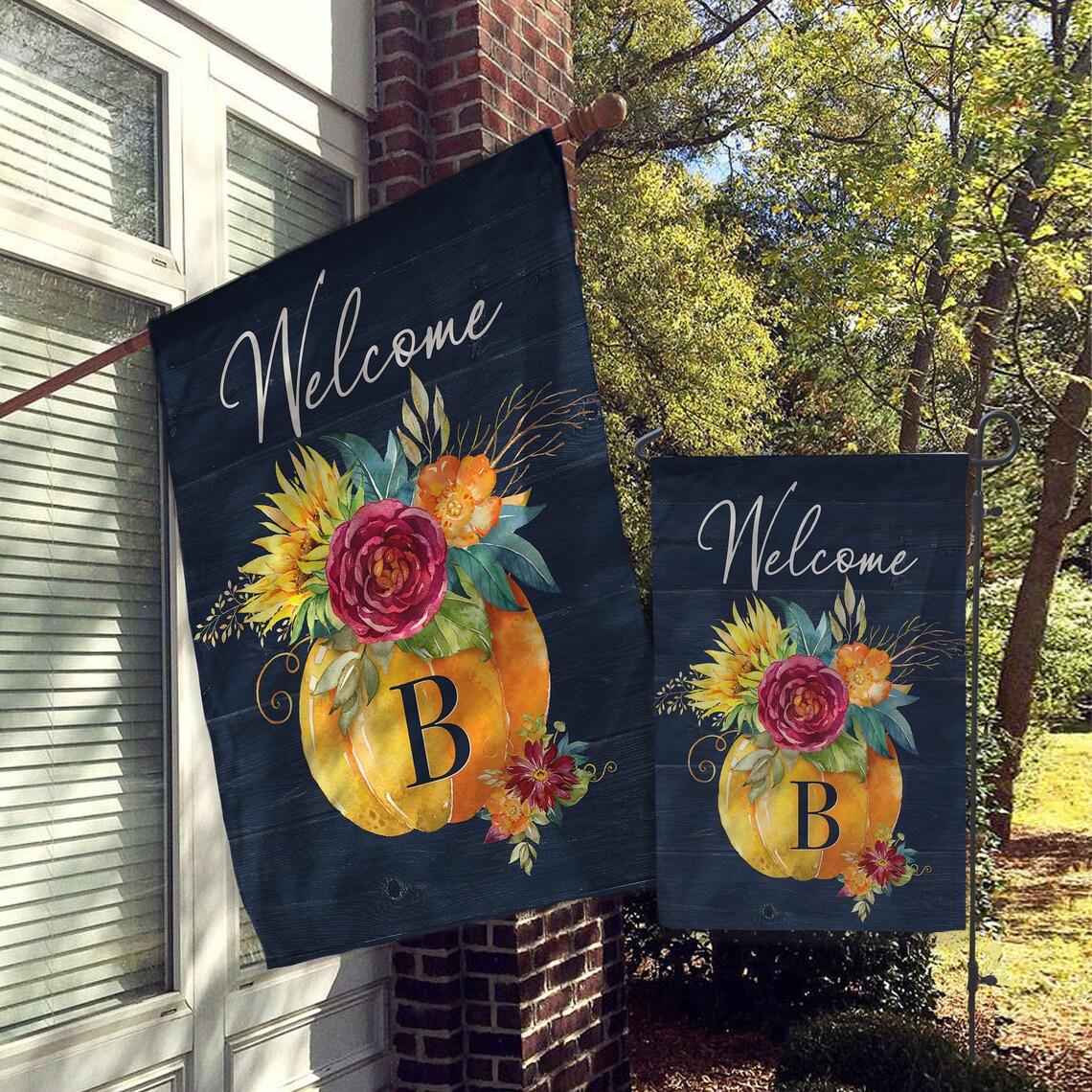 Personalized Welcome Flags House Flags Garden Flags Porch Etsy