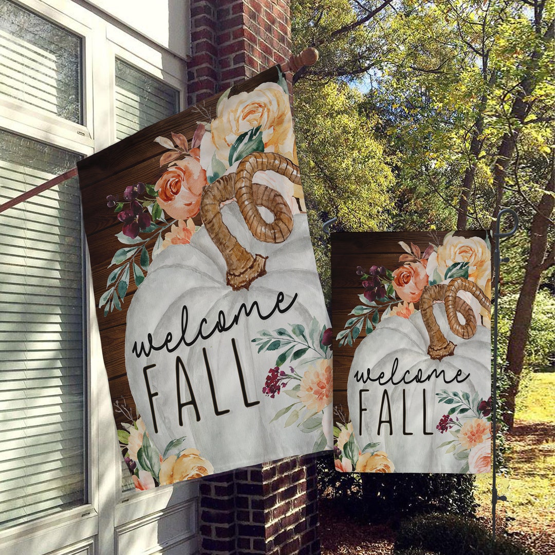 Fall Flag, Welcome Garden Flags, Fall House Flag, Farmhouse Garden ...
