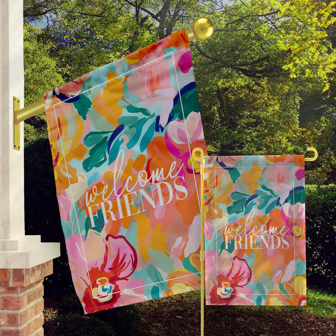 Welcome Flag, Monogram Garden Flags, Custom House Flag, Modern ...