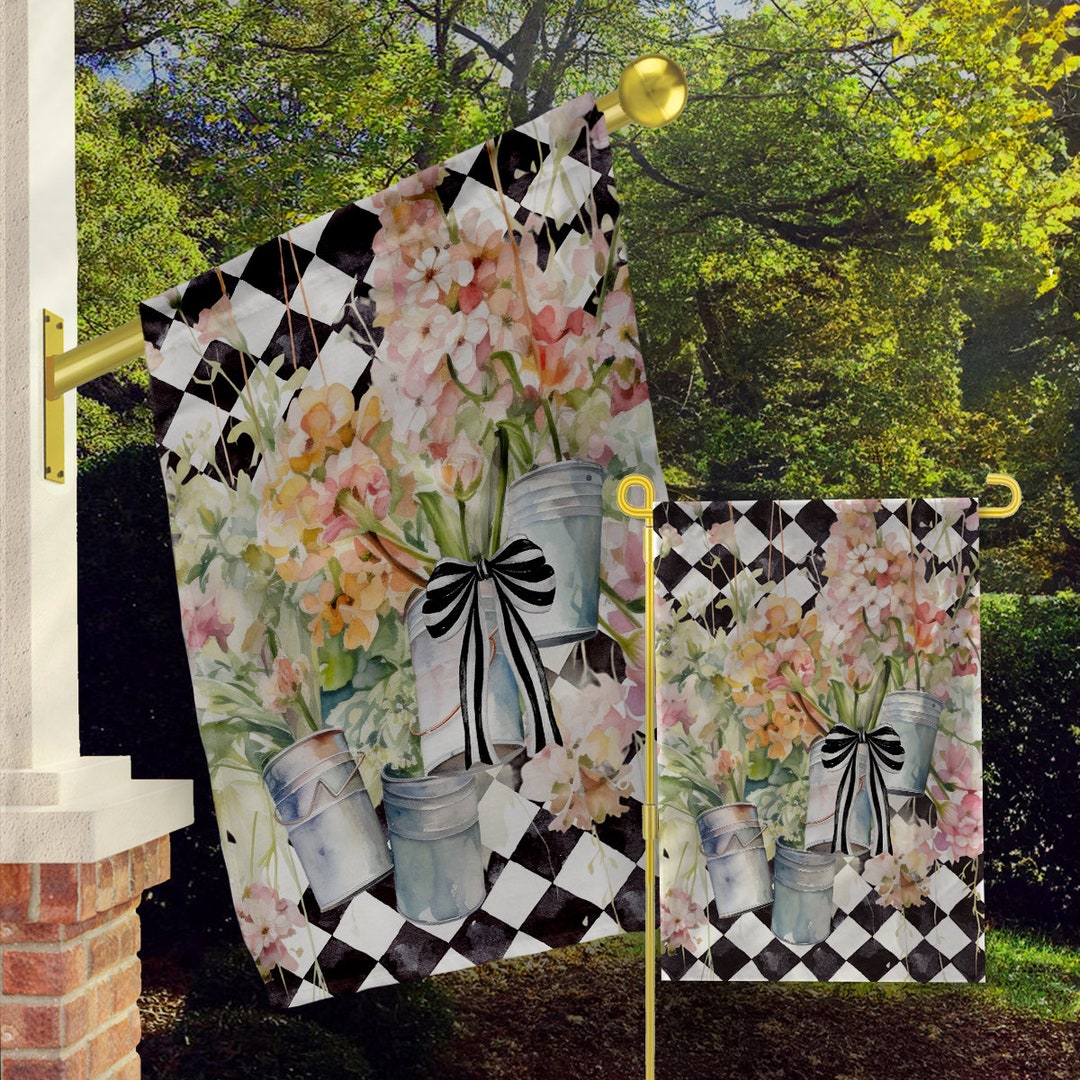 Welcome Flag, Monogram Garden Flags, Custom House Flag, Modern ...