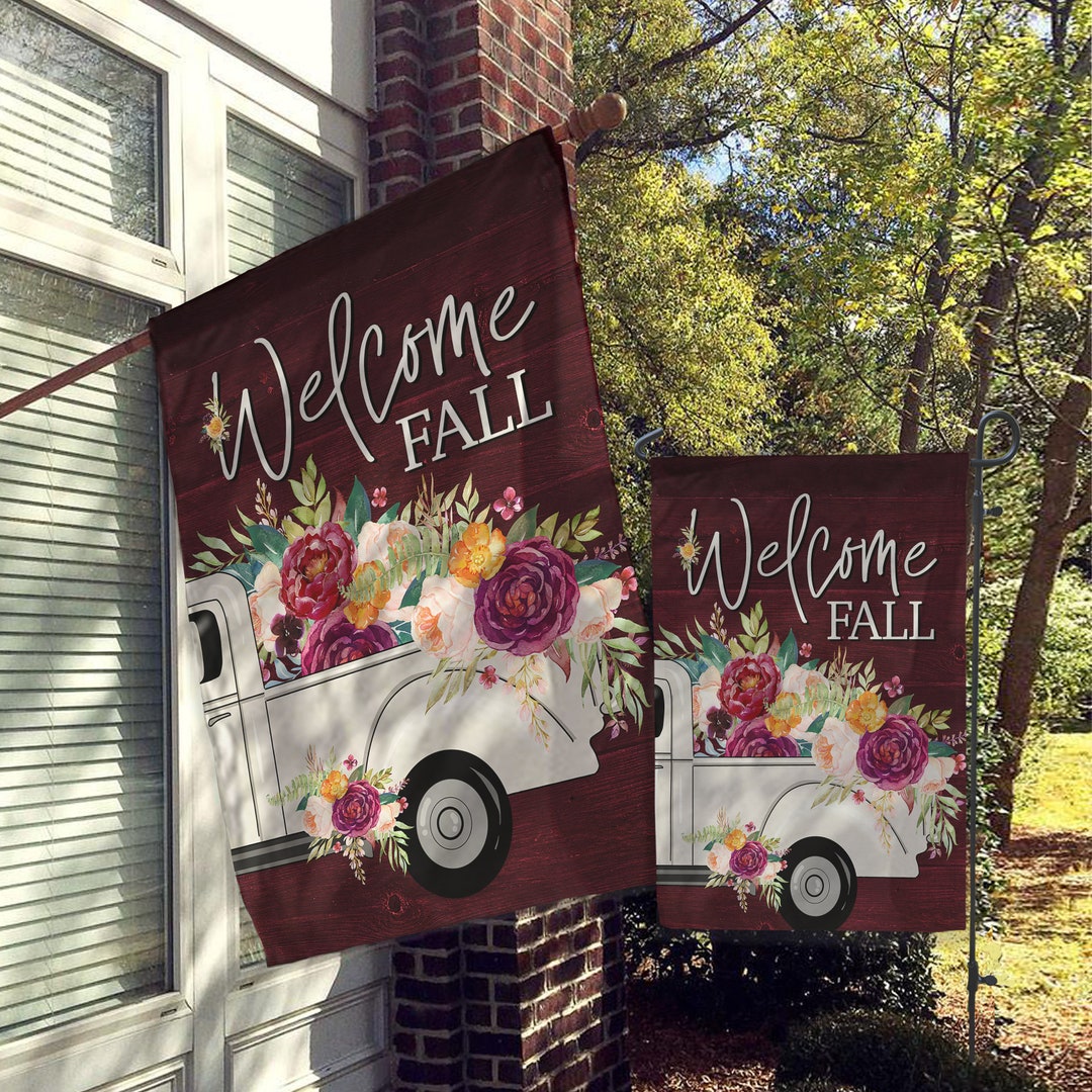 Fall Flag Welcome Garden Flags Welcome House Flag Farmhouse - Etsy