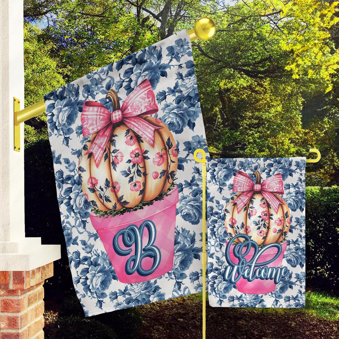Personalized Flag, Custom Fall Garden & House Flag, Girly Fall Autumn ...