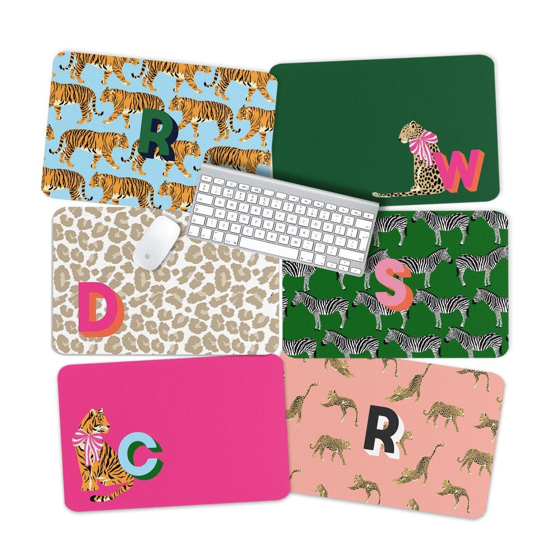 Initial Shadow Fun Animal Desk Pad, Personalized Desk Cushion Mat ...