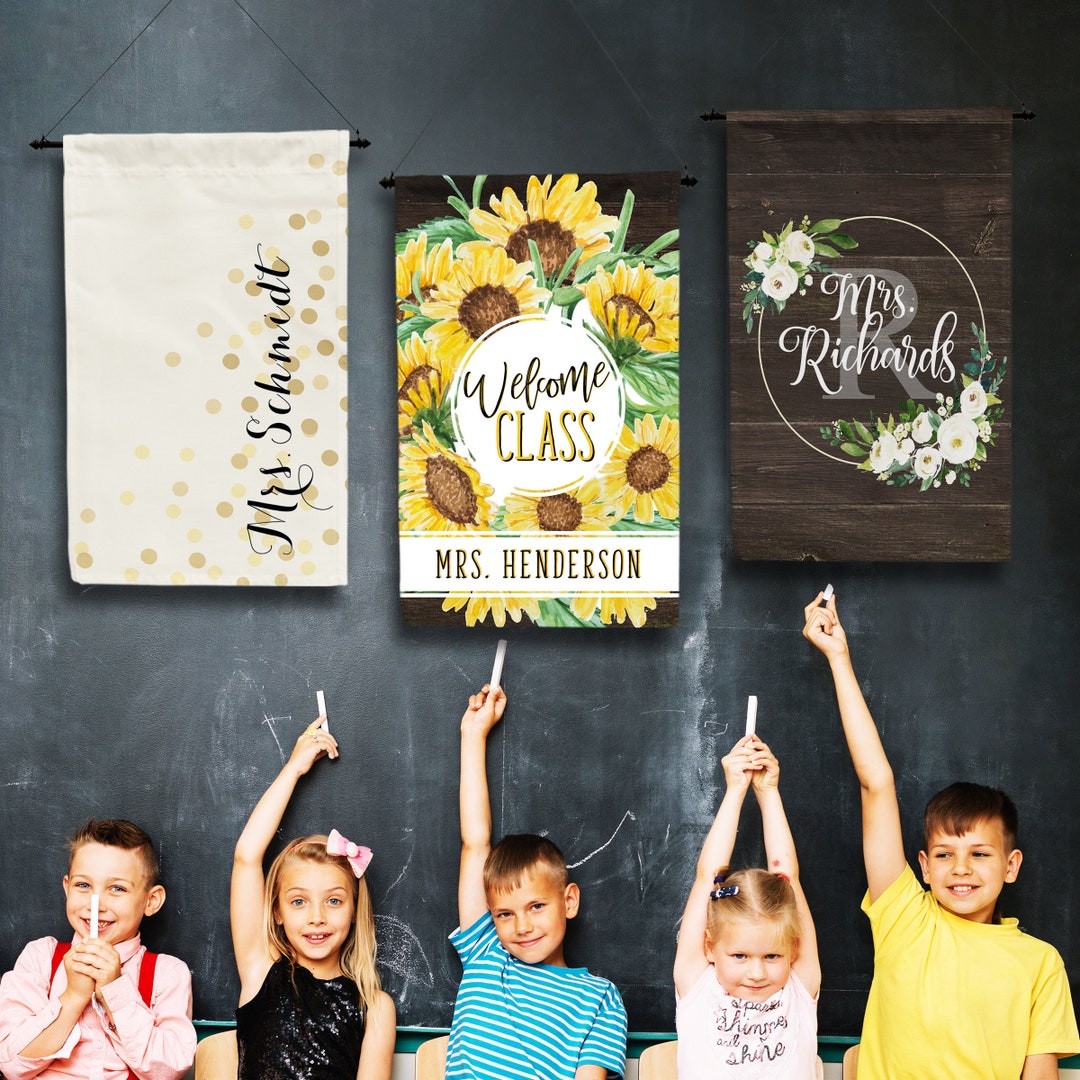 Personalized Teacher Classroom Flags Custom Teacher Classroom - Etsy