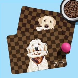Personalized Dog Food Mat, Multiple Sizes, Pet Food Mat, Custom Pet ...