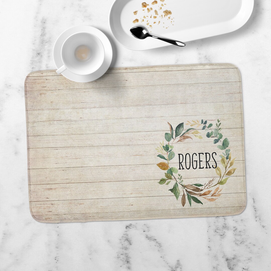 Custom Dish Mat, Personalized Drying Mat, Monogrammed Kitchen Decor ...