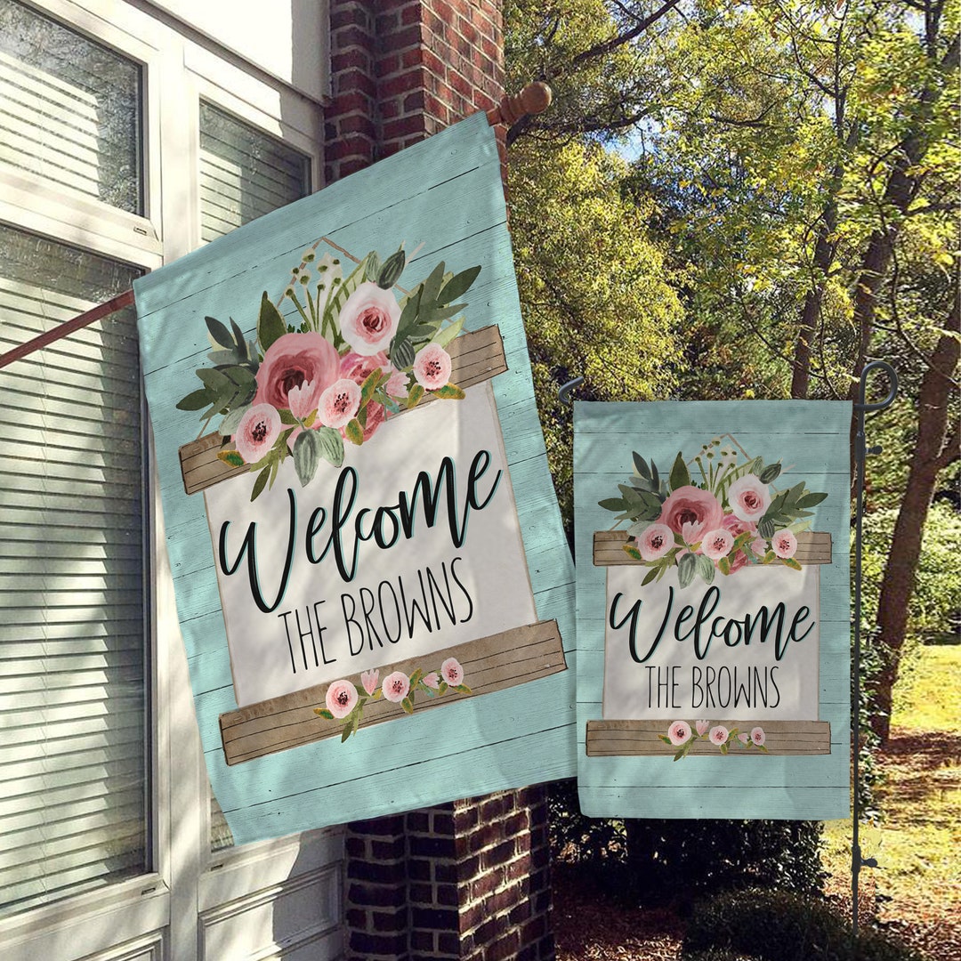 Personalized Flag, Welcome Garden Flags, Welcome House Flag, Summer ...