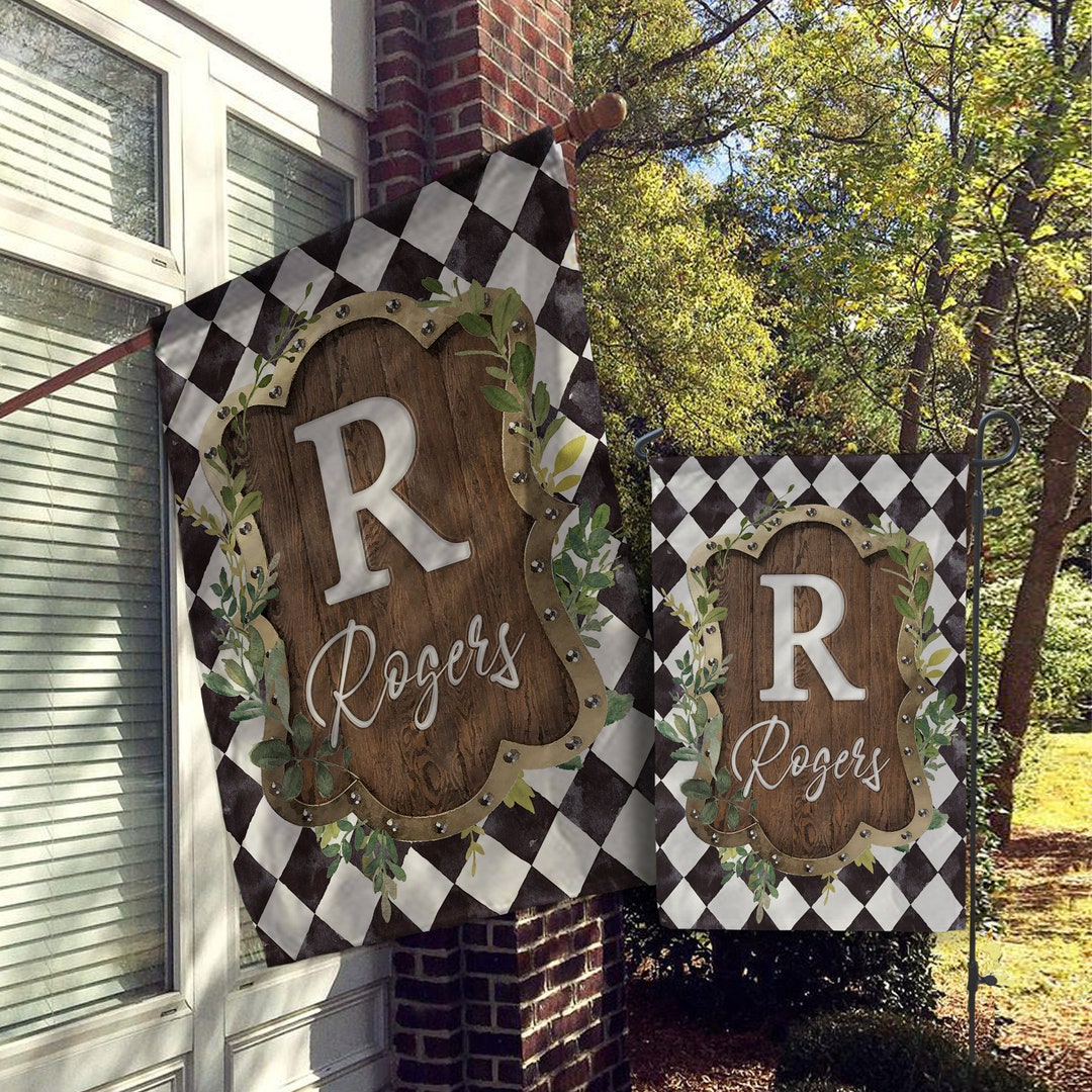 Personalized Garden Flag, Custom Garden House Flag, Monogram Flag ...