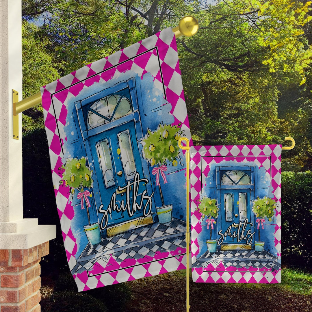 Personalized Flag, Monogram Garden Flags, Custom House Flag, Modern ...