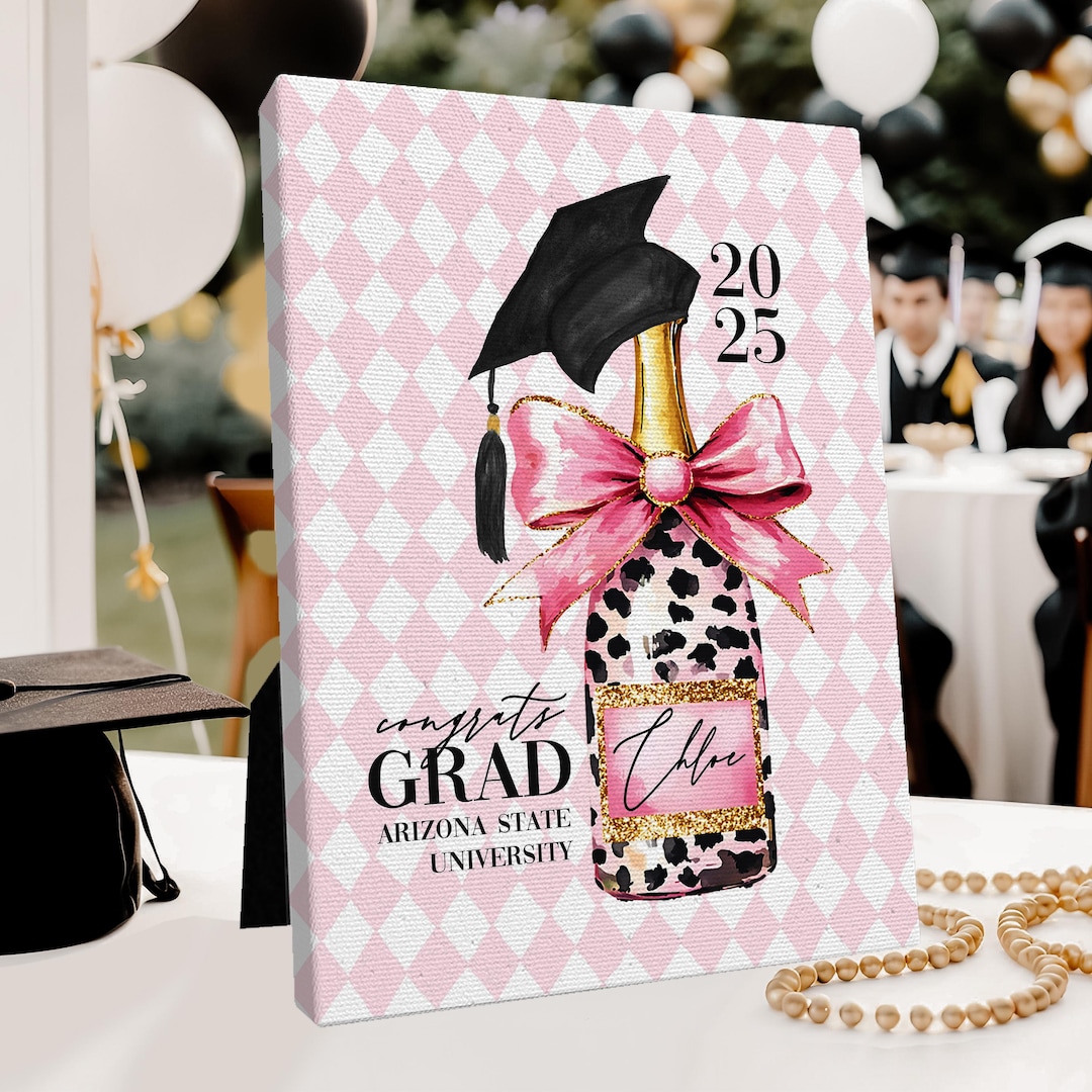 Custom Printed Graduation Table Canvas Sign, Personalized Graduate ...