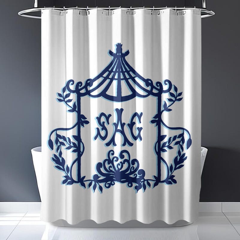 Monogram Curtain - Etsy