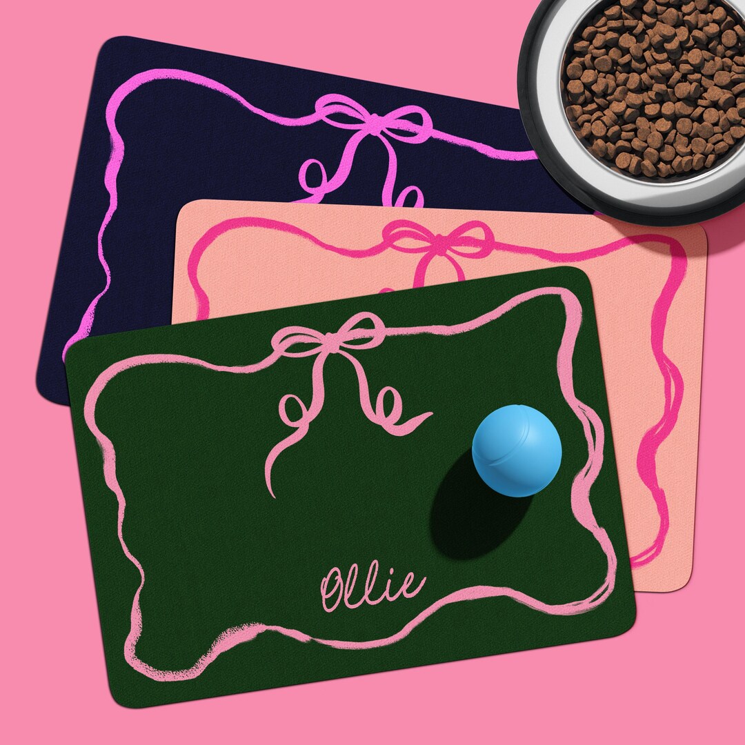 Personalized Dog Food Mat, Multiple Sizes, Pet Food Place Mat, Custom ...