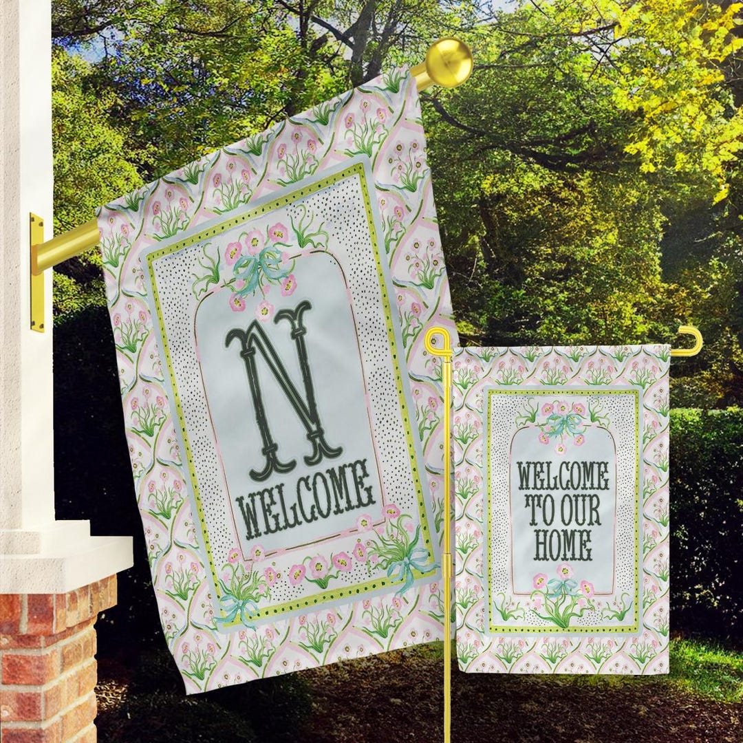 Personalized Flag, Monogram Garden Flag, Custom House Flag, Modern ...