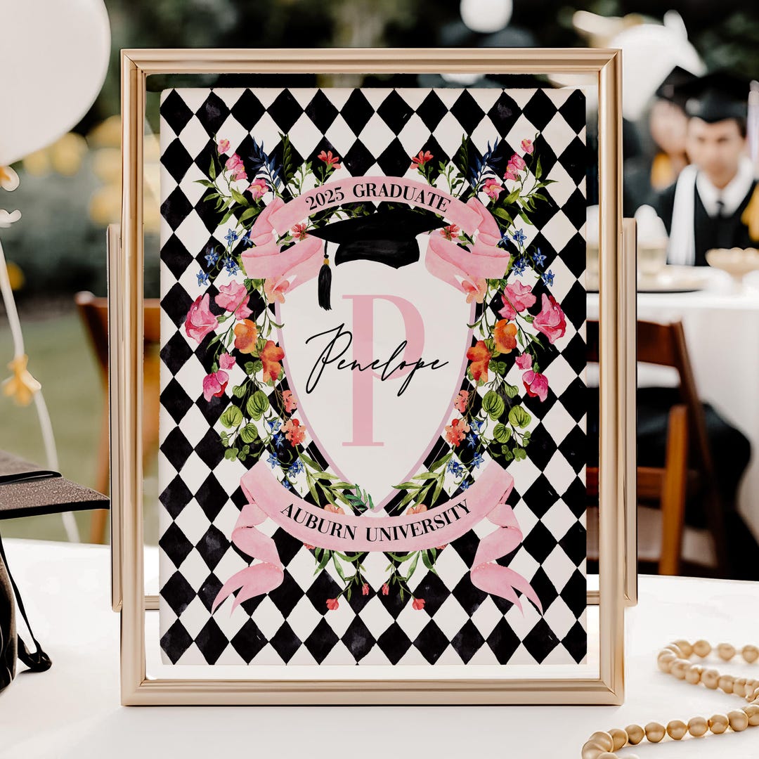 Custom Printed Graduation Table Sign, Personalized Graduate, Grad Party ...