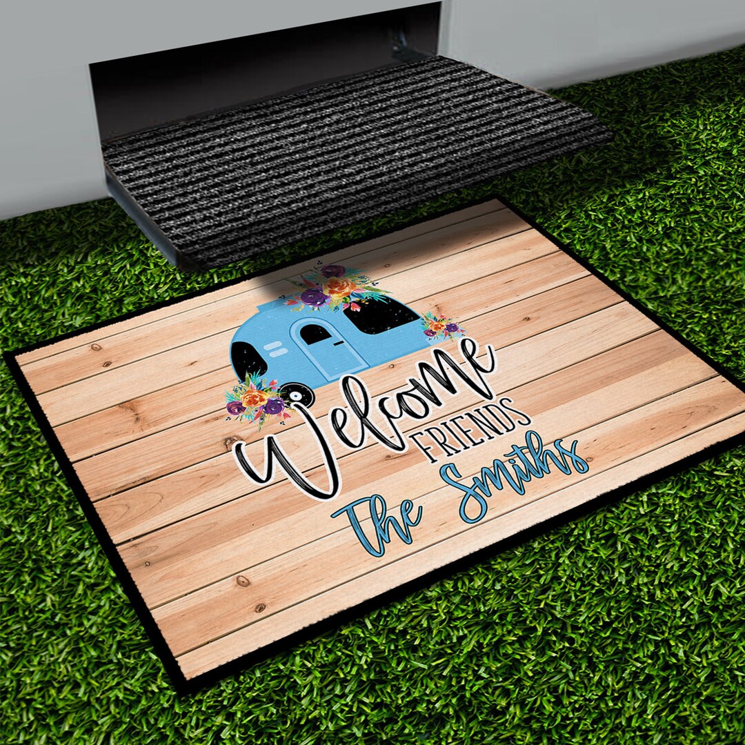 Personalized Camping Mat Custom Camp Site Door Mat Monogram Camping