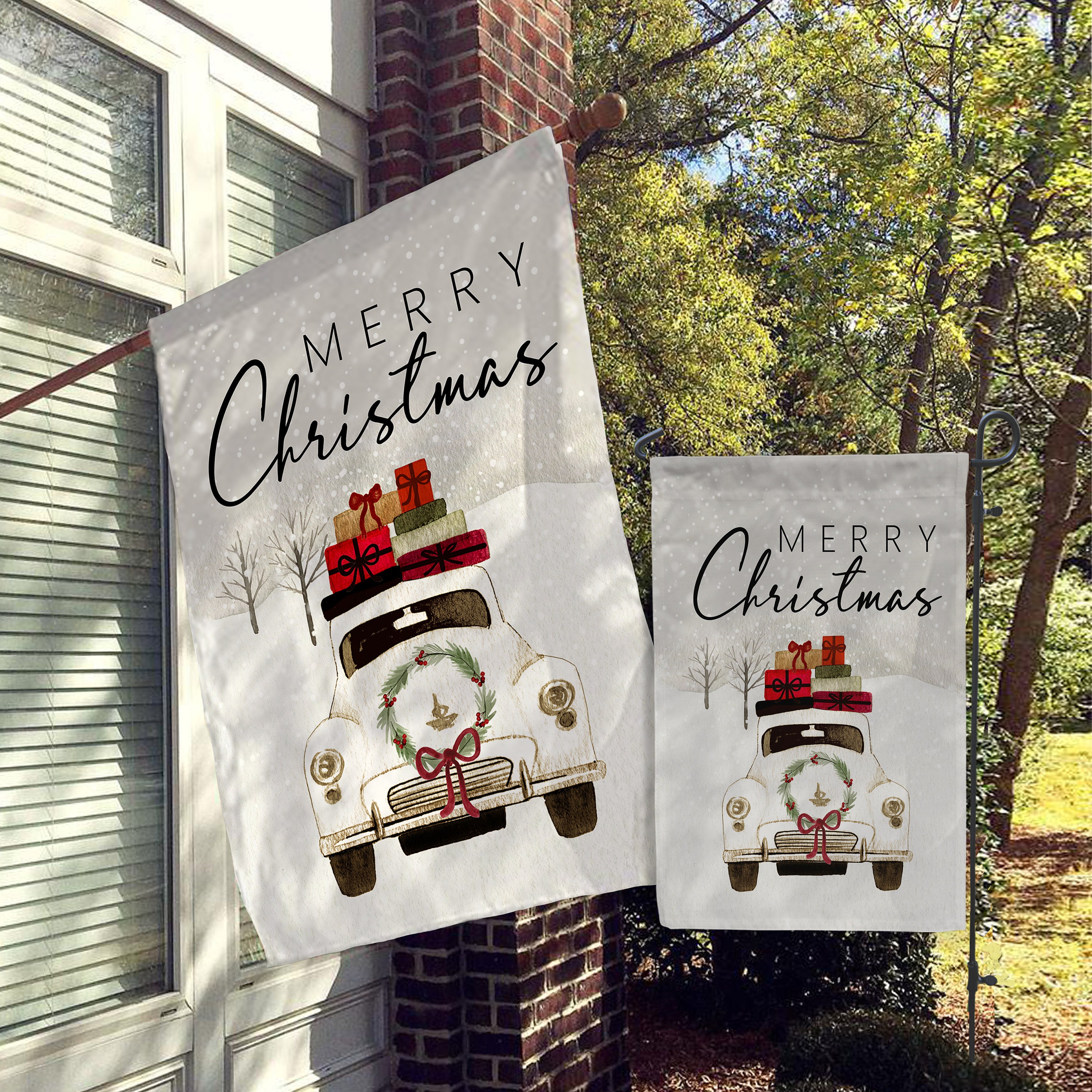 Christmas Flag Holiday Flag Merry Christams Flags Santa - Etsy