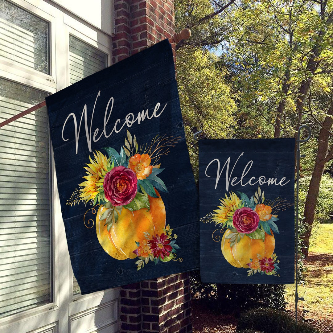 Fall Flag, Welcome Garden Flags, Welcome House Flag, Farmhouse Garden ...
