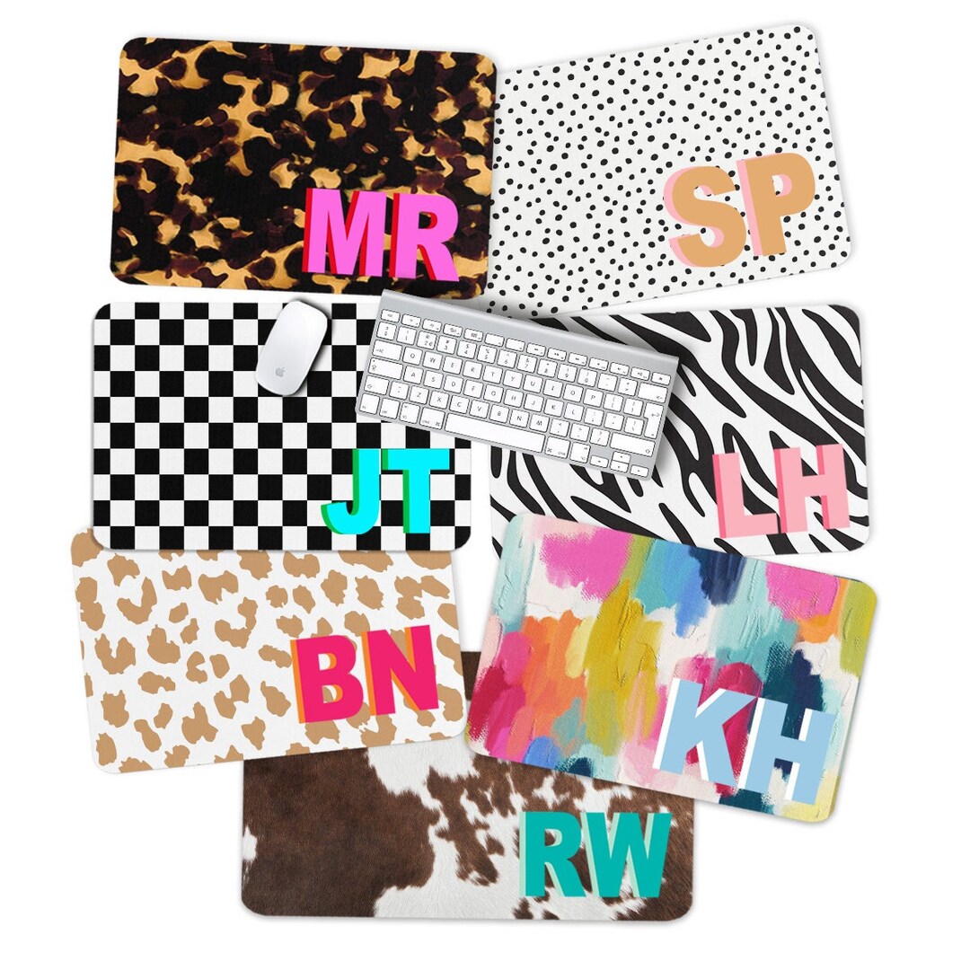 Initial Desk Pad, Personalized Desk Cushion Pad, Initial Desk Blotter ...