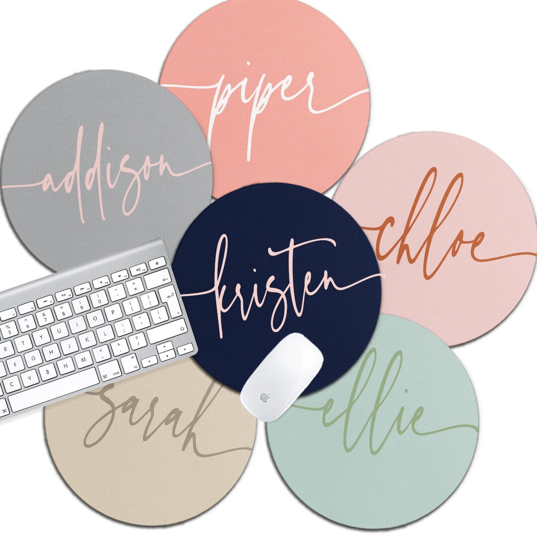 Personalized Boho Handwriting Name Mouse Pads, Custom Wrist Rest ...