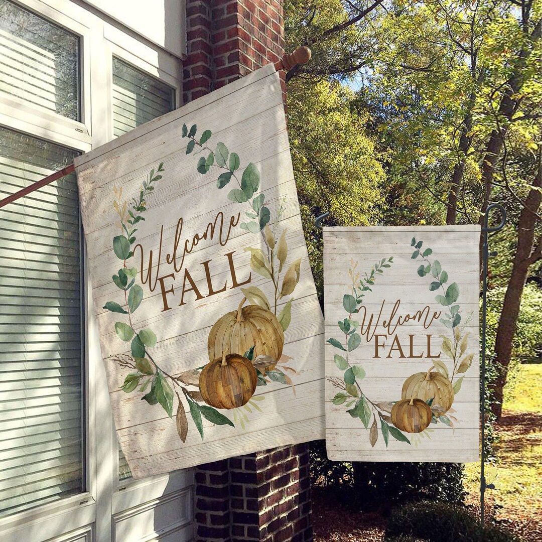 Fall Flag, Welcome Garden Flags, Welcome House Flag, Farmhouse Garden ...