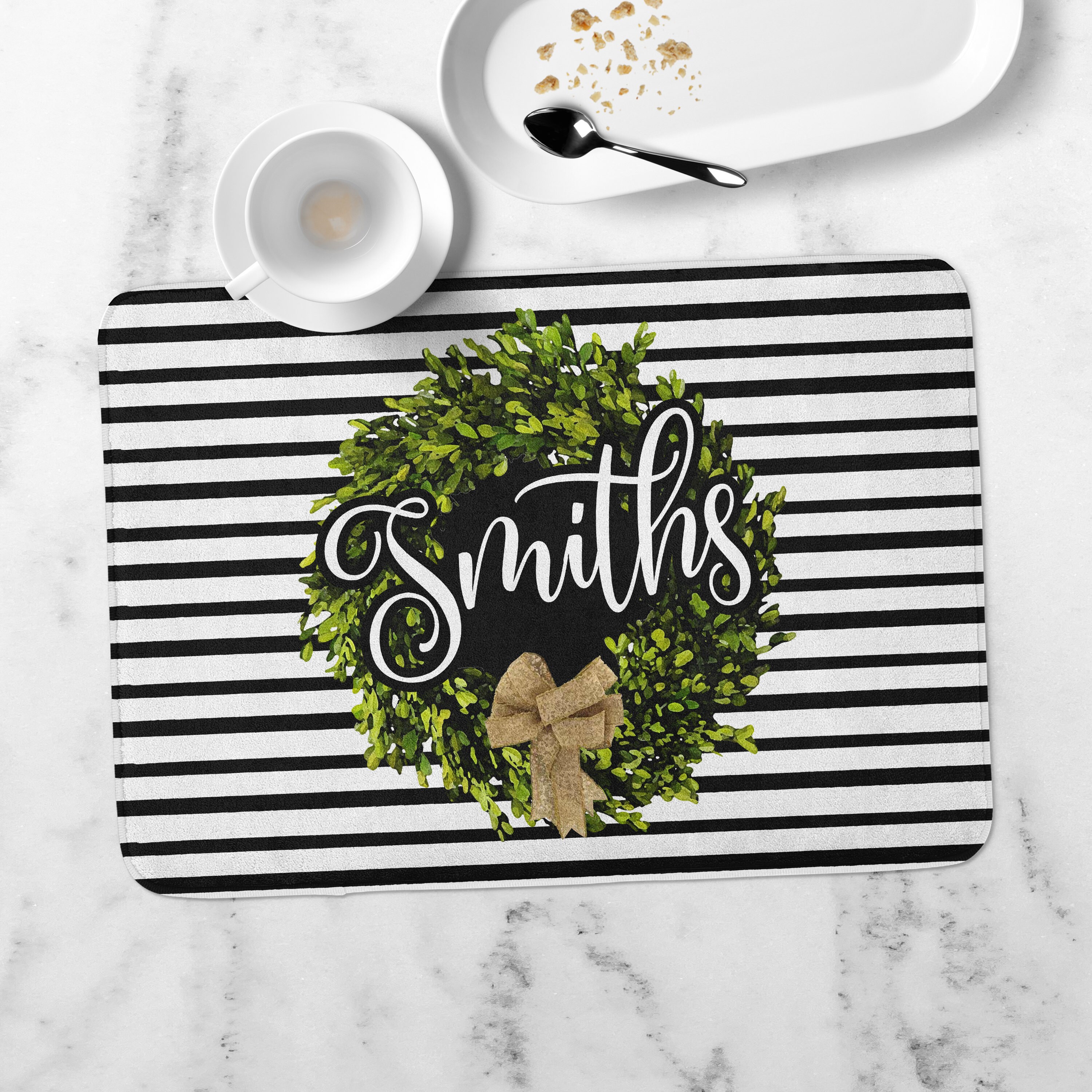Custom Dish Mat Personalized Drying Mat Monogrammed Kitchen | Etsy