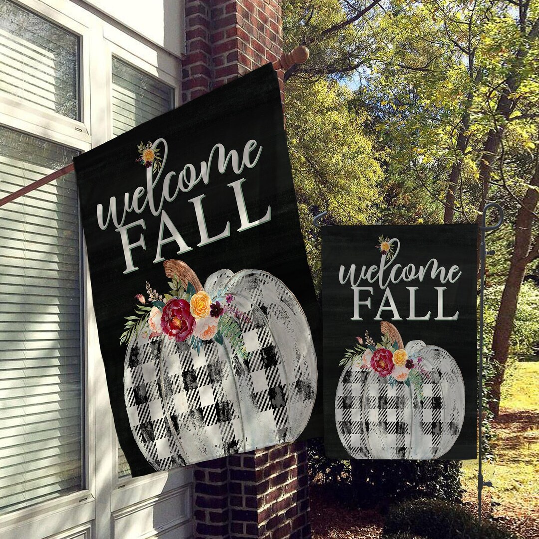 Fall Flag, Welcome Garden Flags, Welcome House Flag, Farmhouse Garden ...
