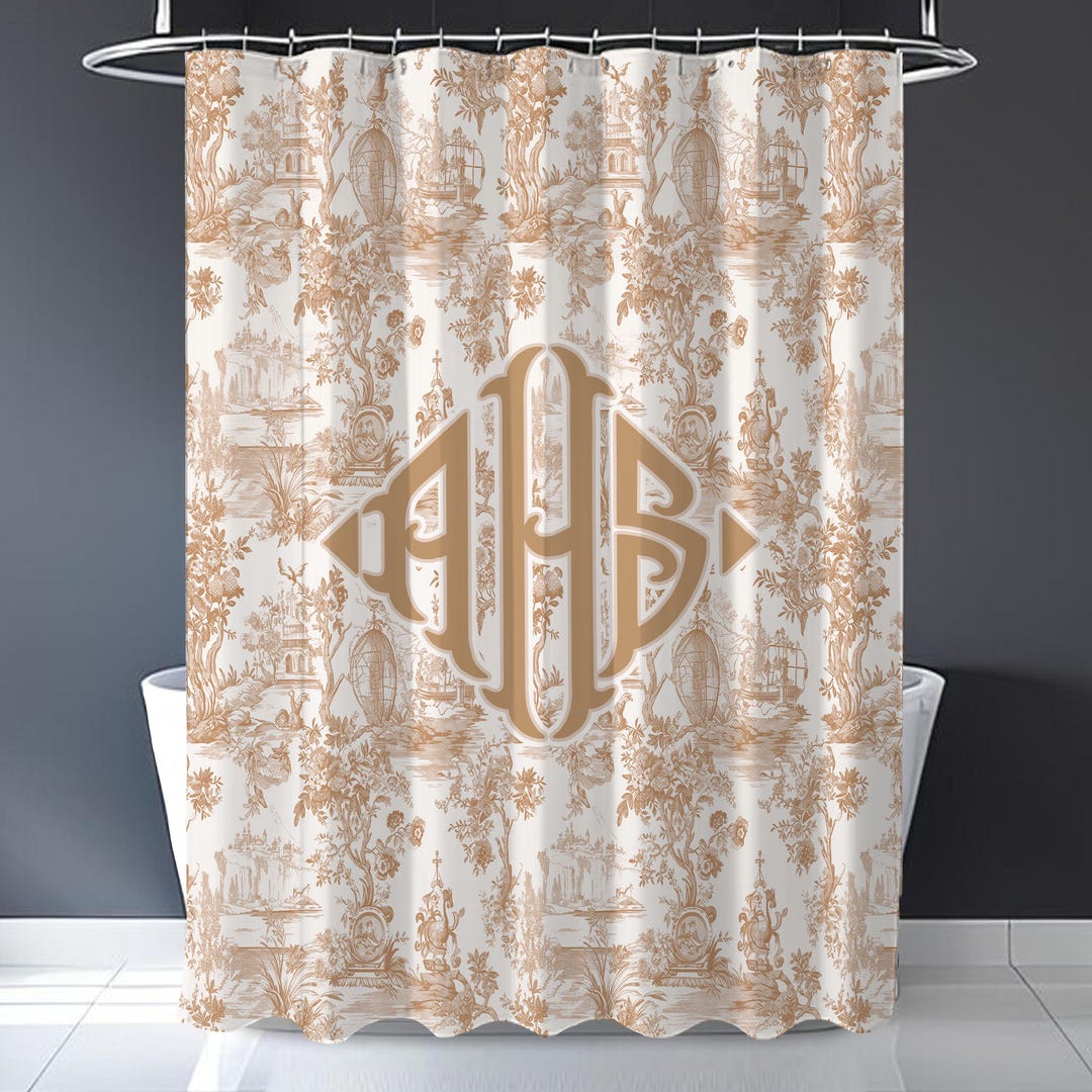Custom Shower Curtain, Monogrammed and Personalized Bathroom Curatin ...