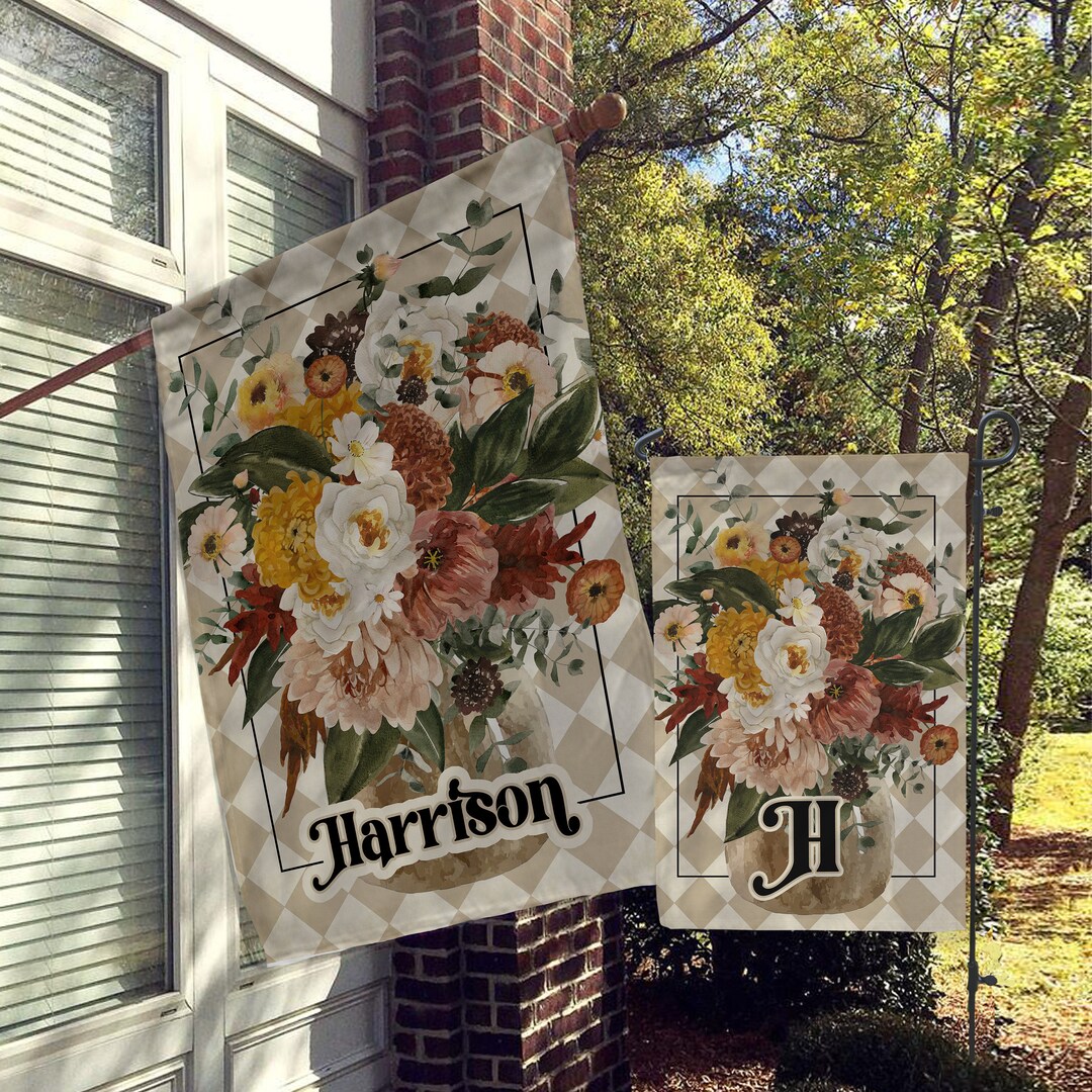 Personalized Garden Flag, Custom Garden House Flag, Boho Flag, Modern ...